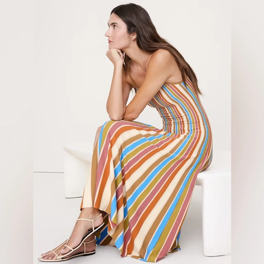 Banana Republic | Dresses | New Banana Republic Pink Vertical Stripe ...